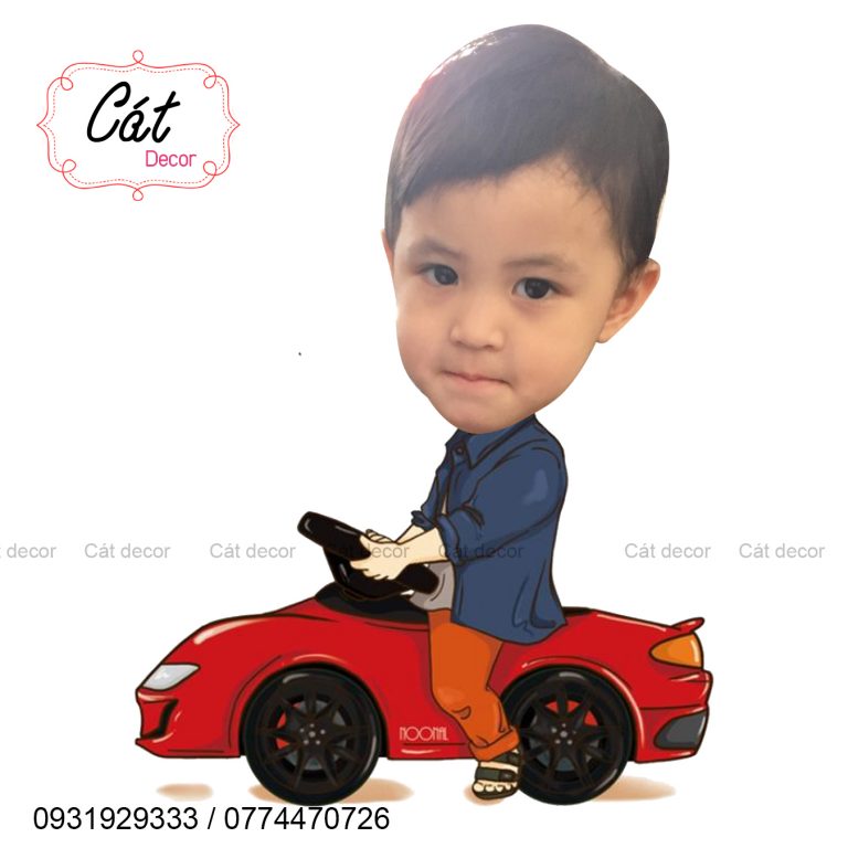 Chibi bé trai và Máy bay - Cát Decor Trang trí sinh nhật Đà Nẵng