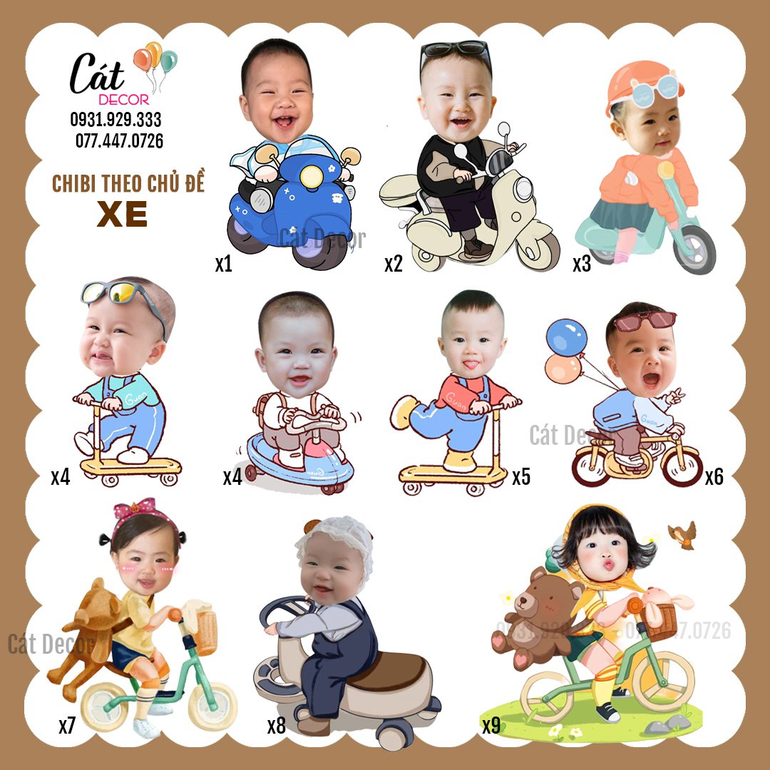 CÁC MẪU ẢNH CHIBI SINH NHẬT CHO BÉ | 0931929333