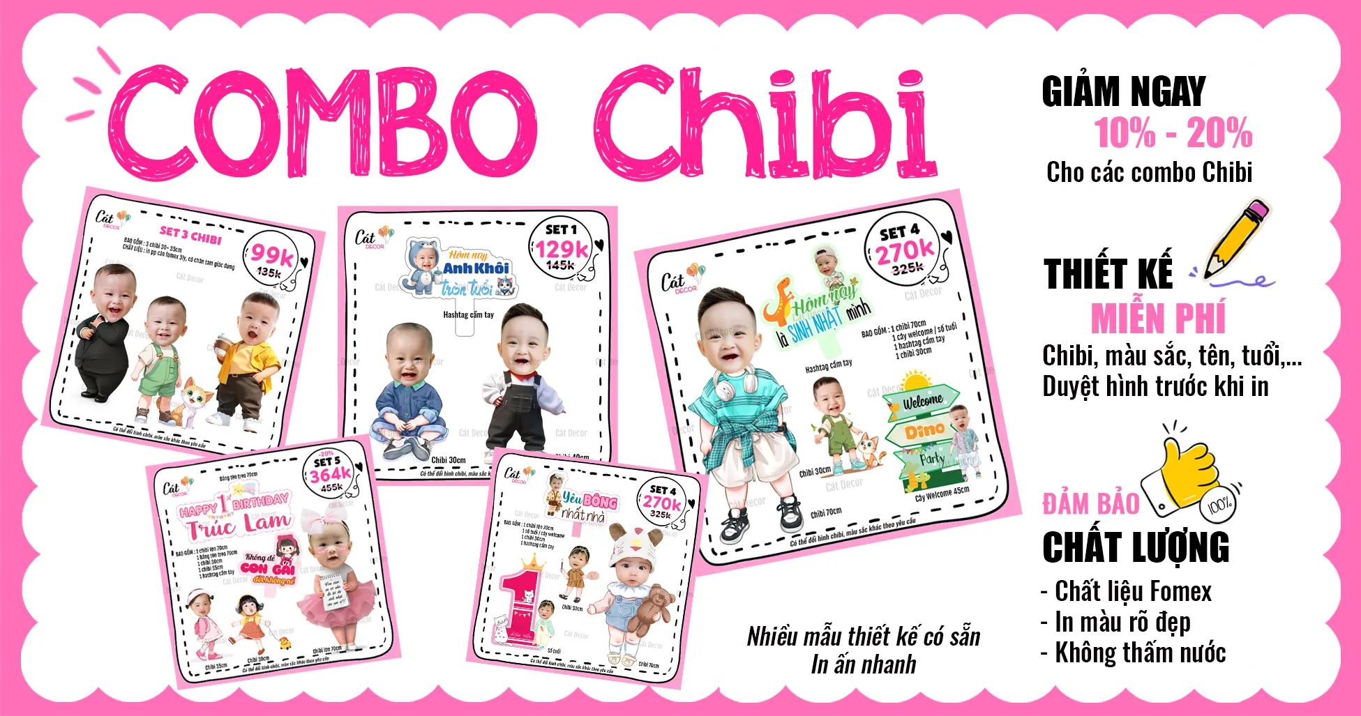 Combo thiết kế chibi Archives - Cát Decor Trang trí Đà Nẵng